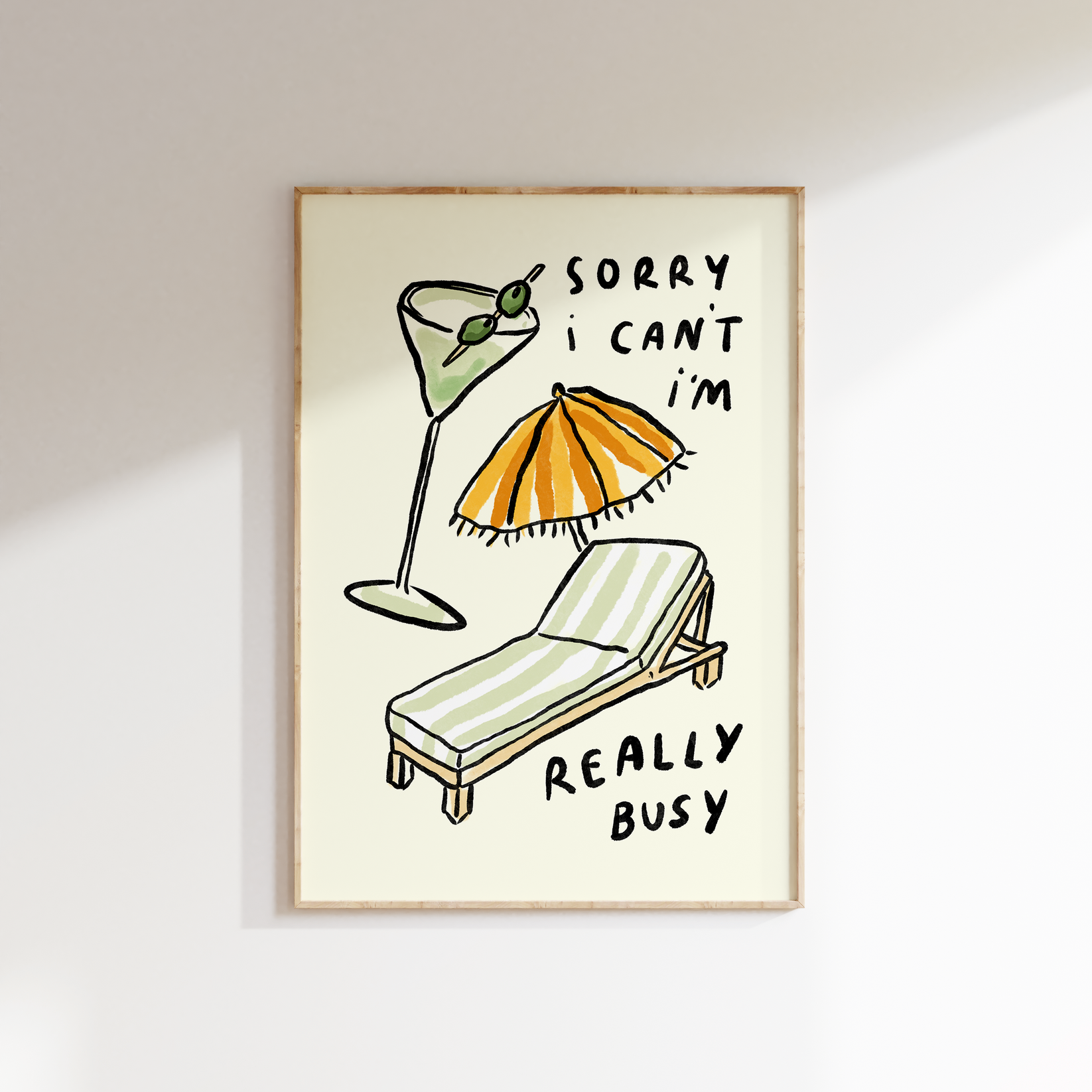 Sorry I'm Really Busy - Sun and Martini – Lauren Emmett Art